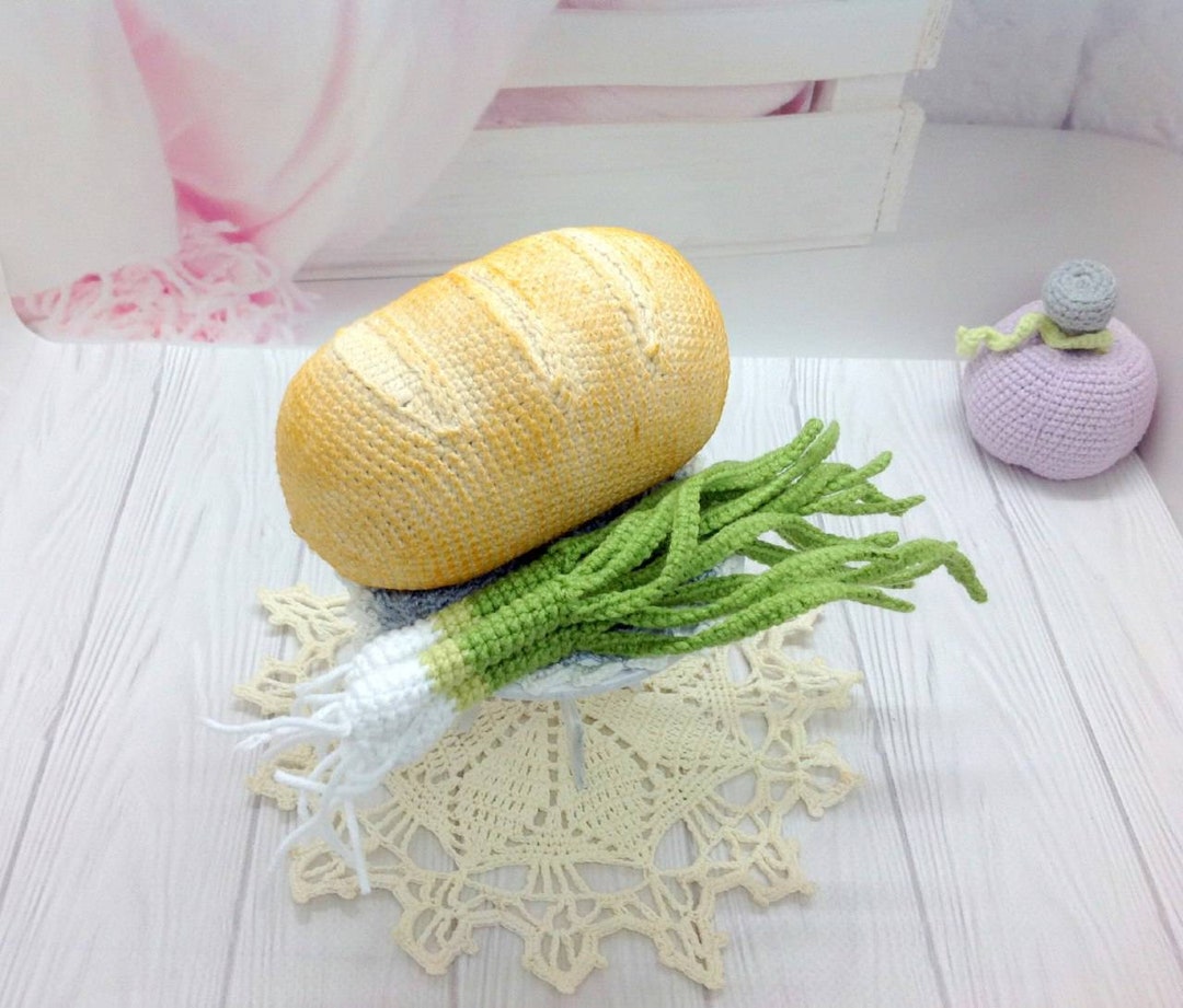 Crochet Bread, Crochet Breakfast, Crochet Leek, Crochet Food, Crochet ...