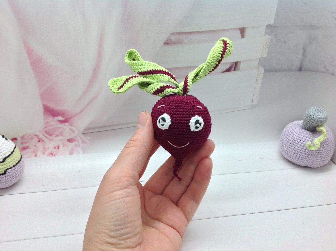 Handmade Crochet Beetroot: Montessori Toy for Educational Playtime Fun ...
