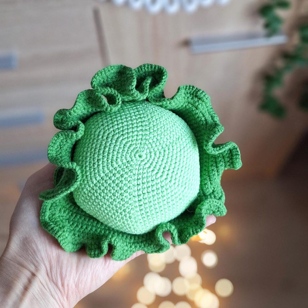 Handmade Crochet Cabbage Toy Adorable Cotton Plush, Eco-friendly & Safe ...