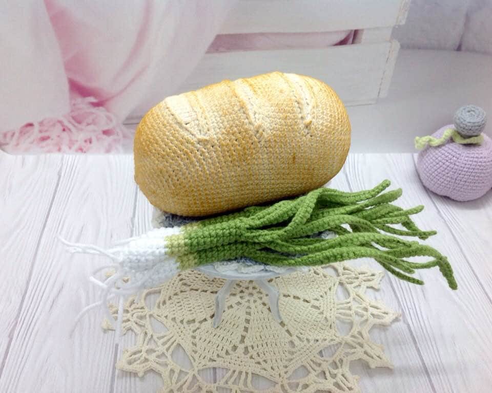 Crochet Bread, Crochet Breakfast, Crochet Leek, Crochet Food, Crochet ...