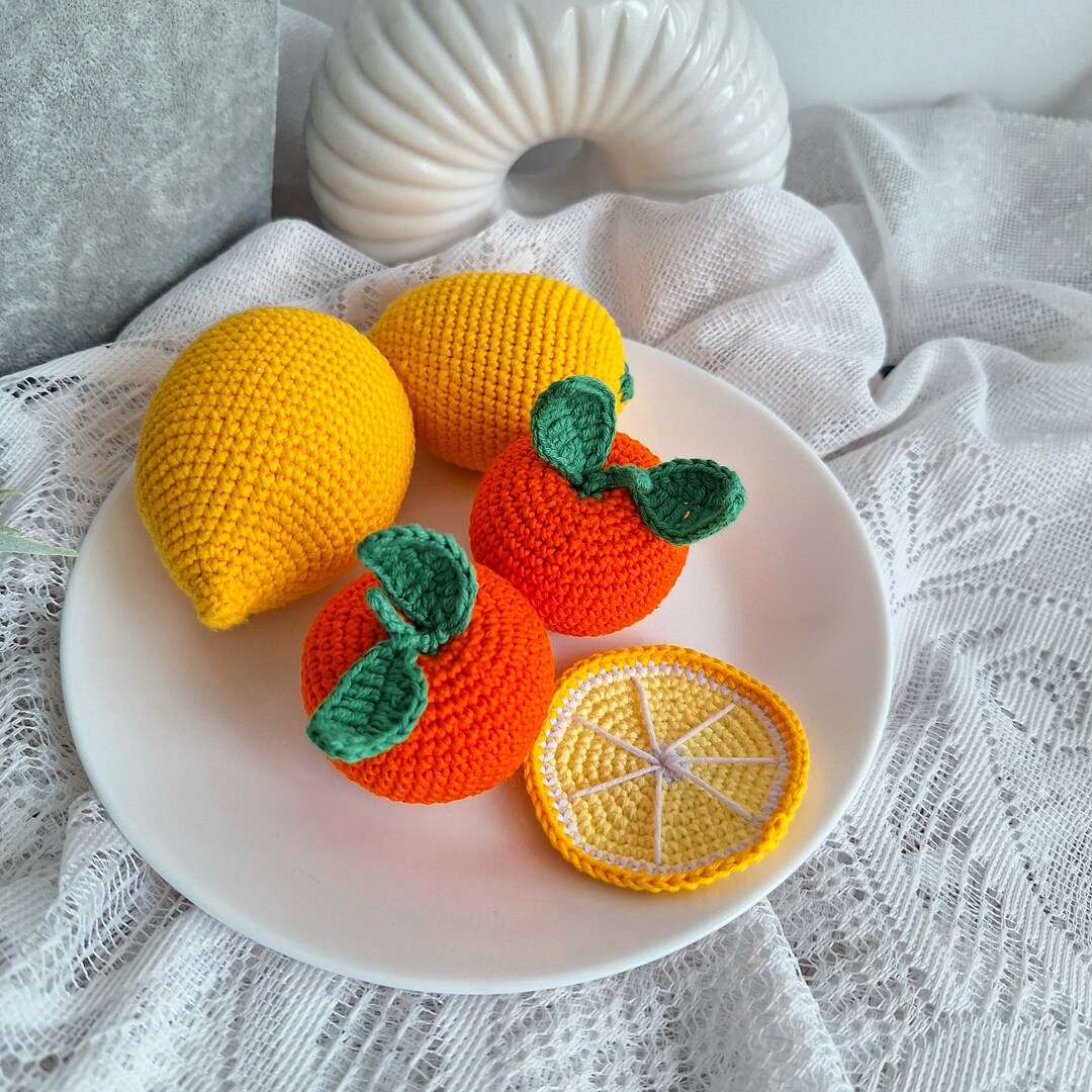 Citrus Sensation: Handmade Crochet Lemon and Mandarin Toy Gift Set - Etsy