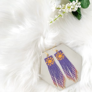 Tangled Lantern Rapunzel Beaded Tassel Earrings, Disney Earrings, Gold Sun Earrings, Tangled ...