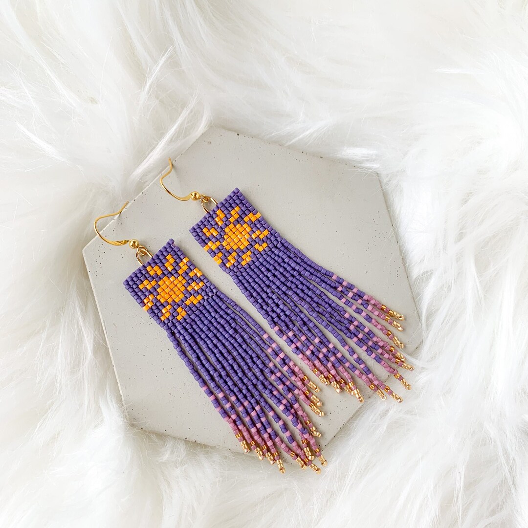 Tangled Lantern Rapunzel Beaded Tassel Earrings, Disney Earrings, Gold ...
