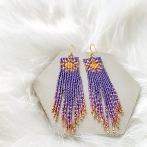 Tangled Lantern Rapunzel Beaded Tassel Earrings, Disney Earrings, Gold Sun Earrings, Tangled ...