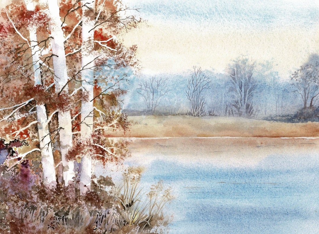 Autumn Lake Painting, Original Signed Painting,fall Landscape,lake ...