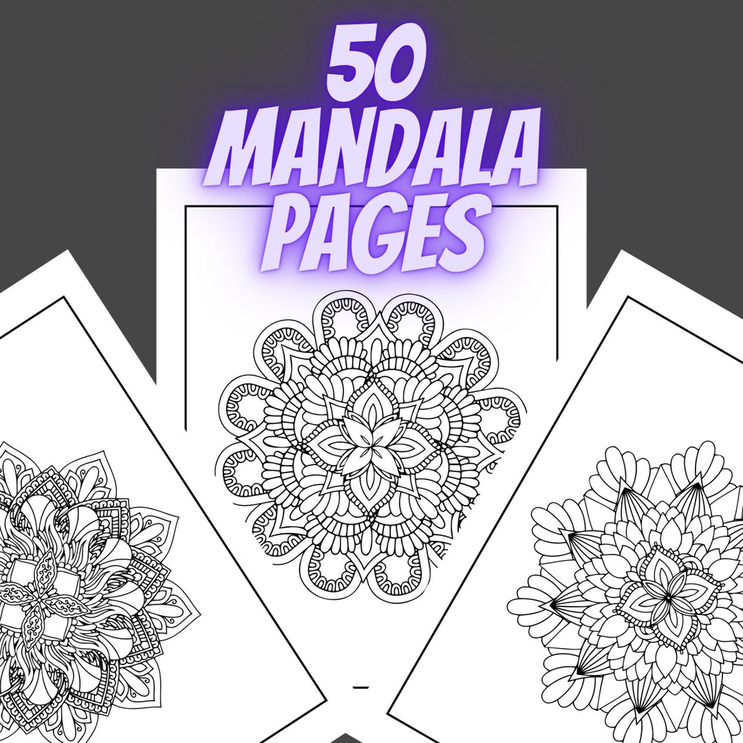 50 Mandala Coloring Pages - Etsy