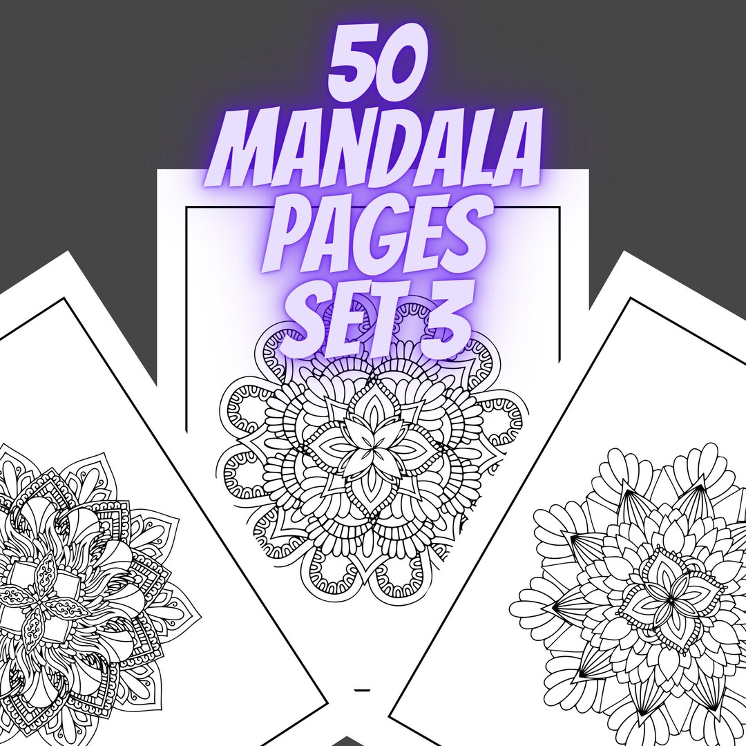 50 Mandala Coloring Pages Set 3 - Etsy