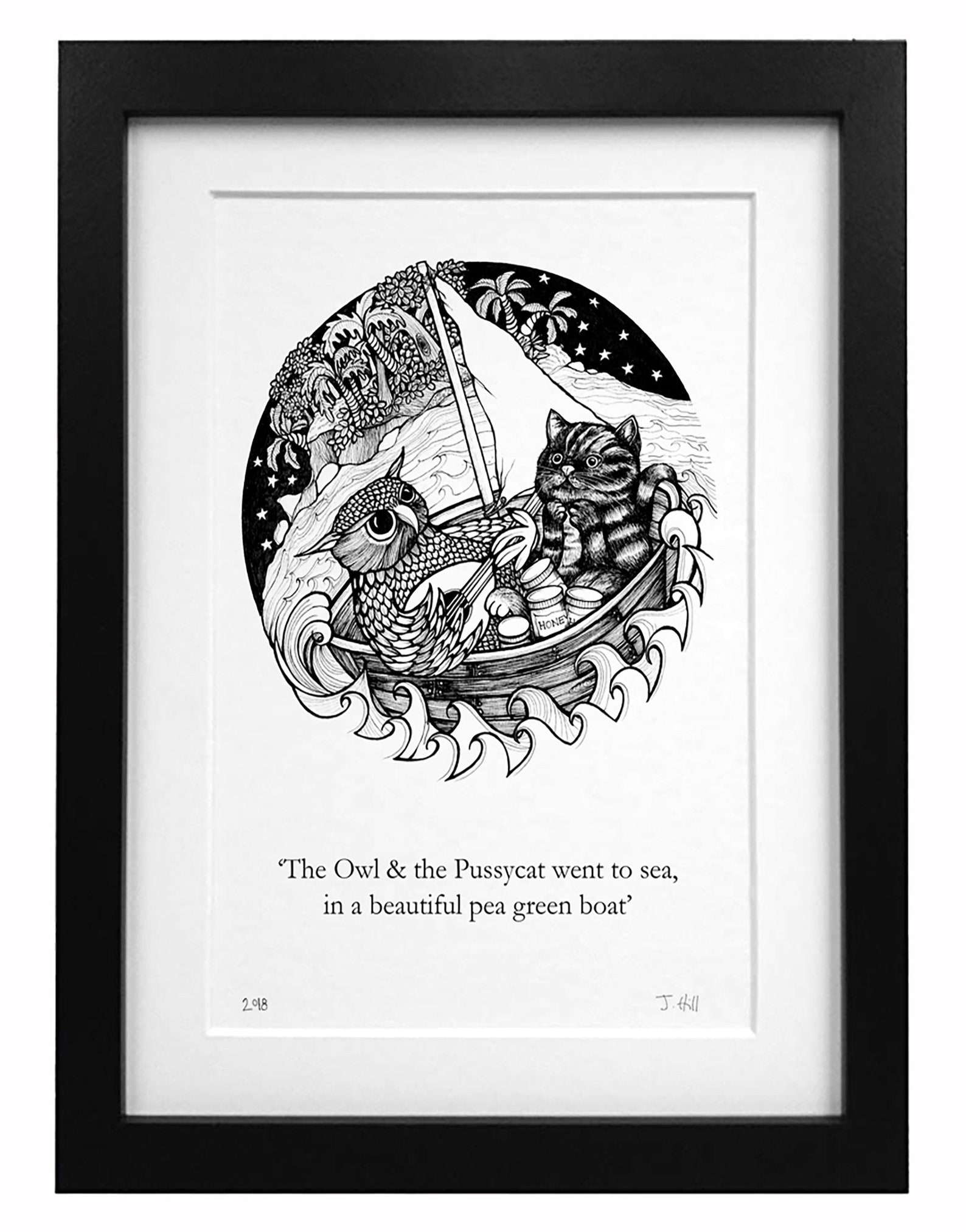 The Owl and the Pussycat Art Print Poem Wall Art Home - Etsy