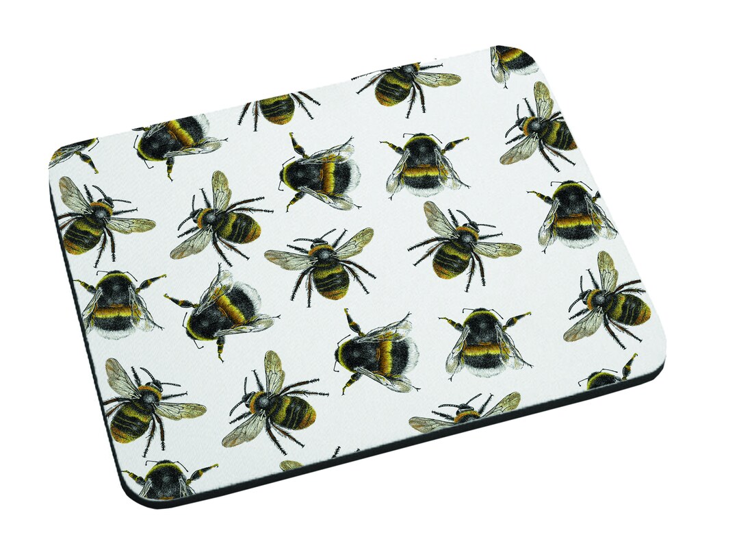 Bees Mouse Mat: Hand-drawn Wildlife Desk Pad - Etsy