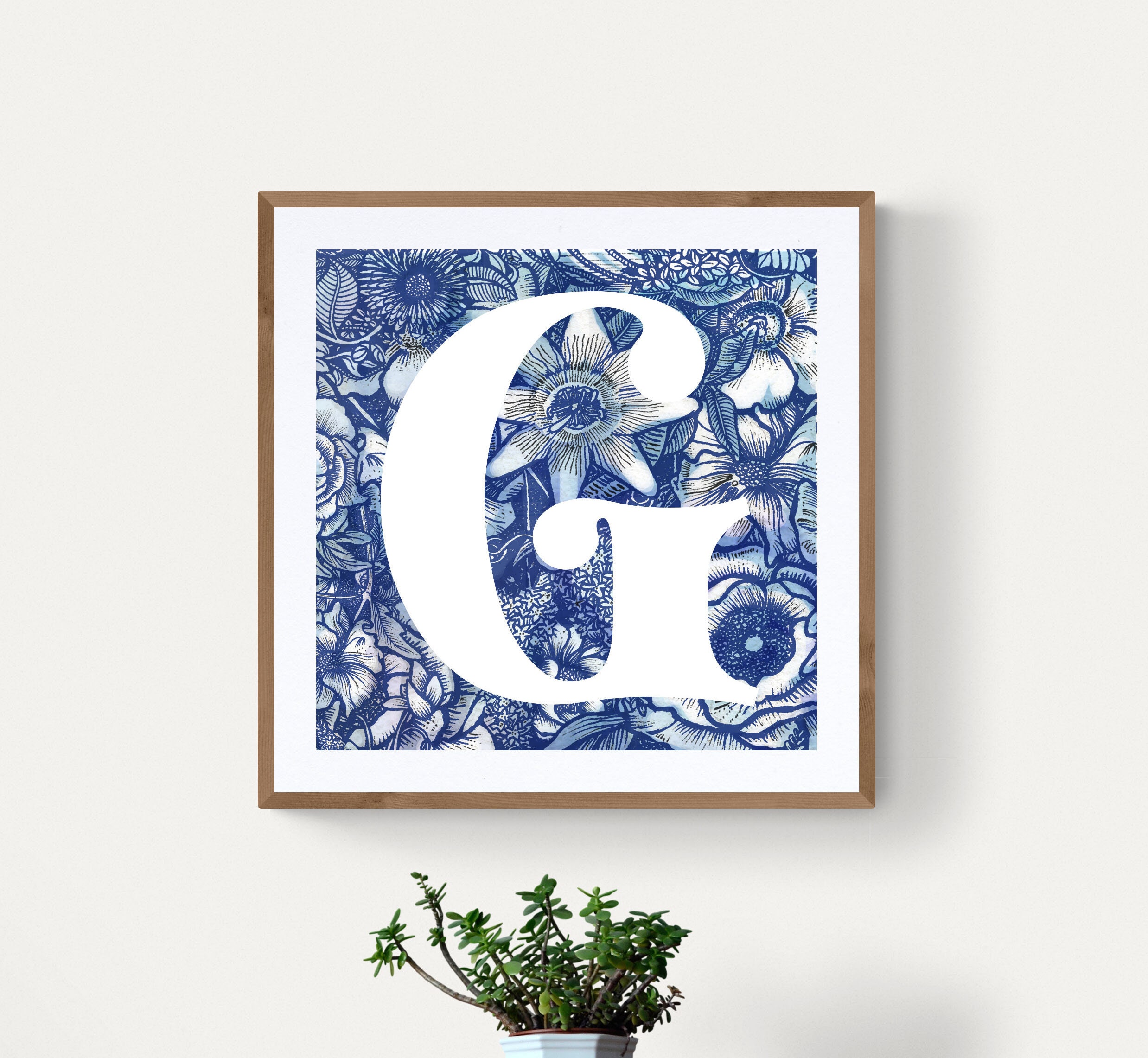 Initial Letter Wall Art Typography Print Personalised Wall - Etsy