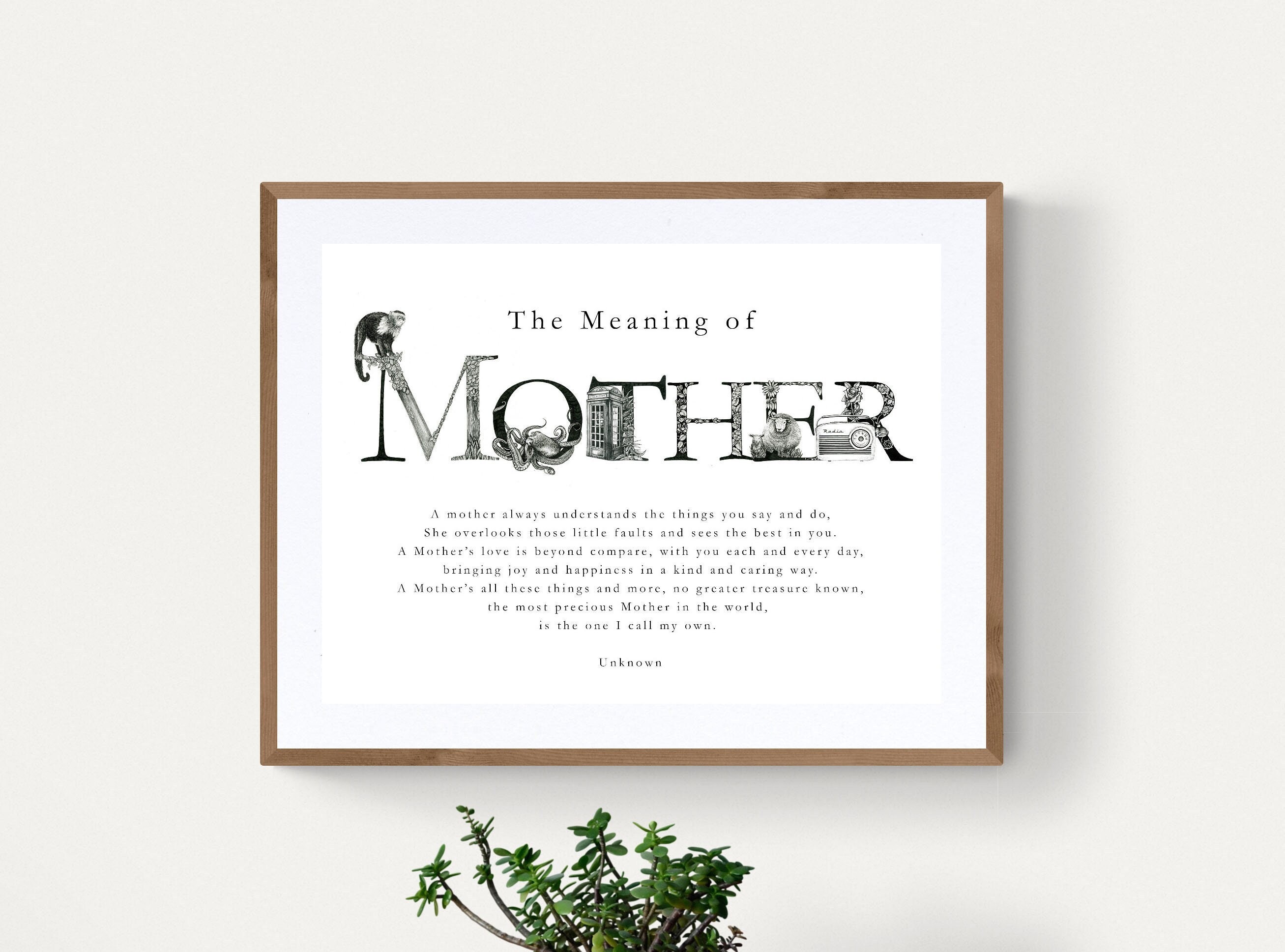 The Meaning of Mother, Print, Mother Poem, Mother's Day, Mother, Mum ...