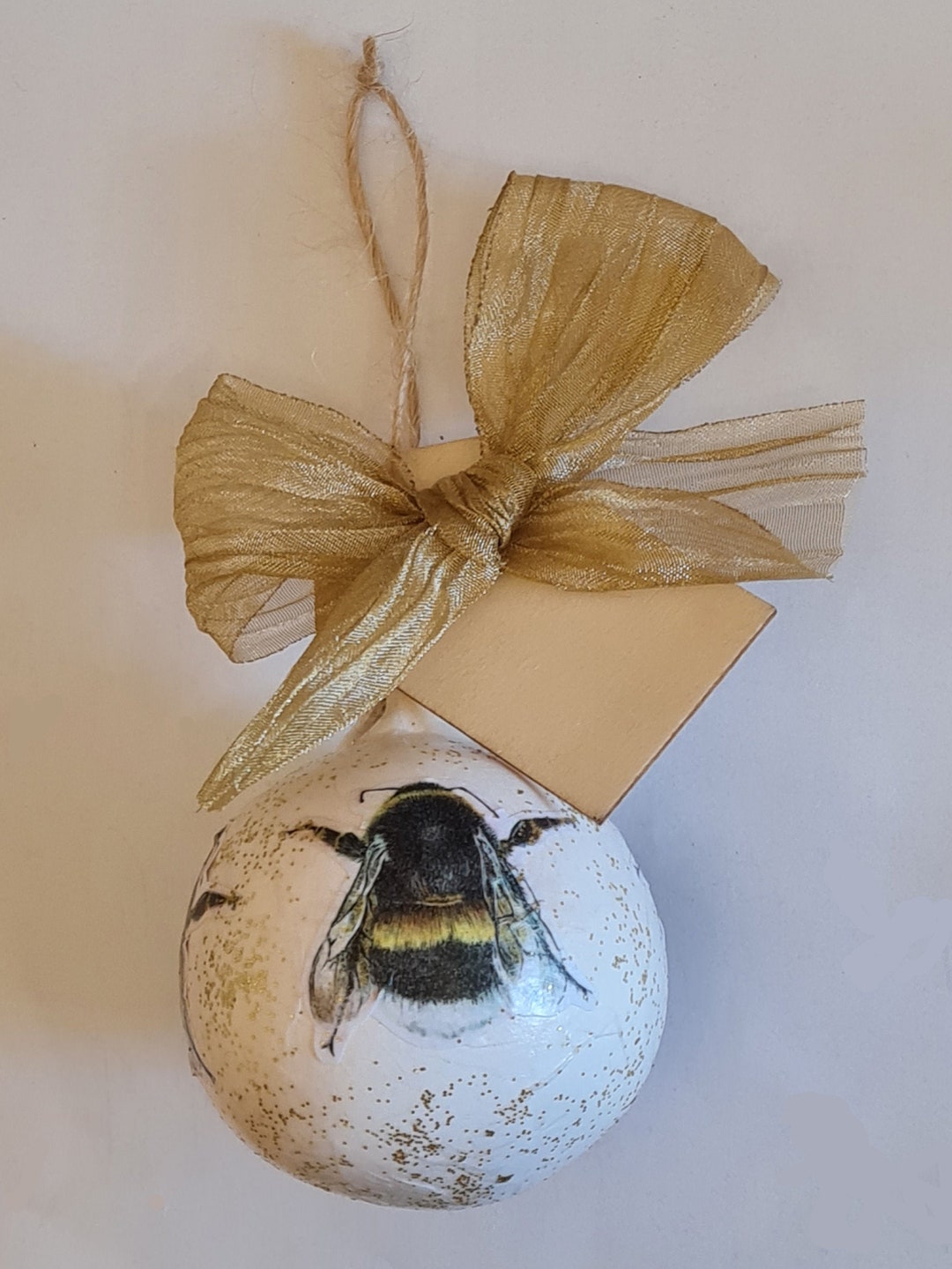 Christmas Bauble Bee Ceramic Decoupaged Personalised Tree - Etsy