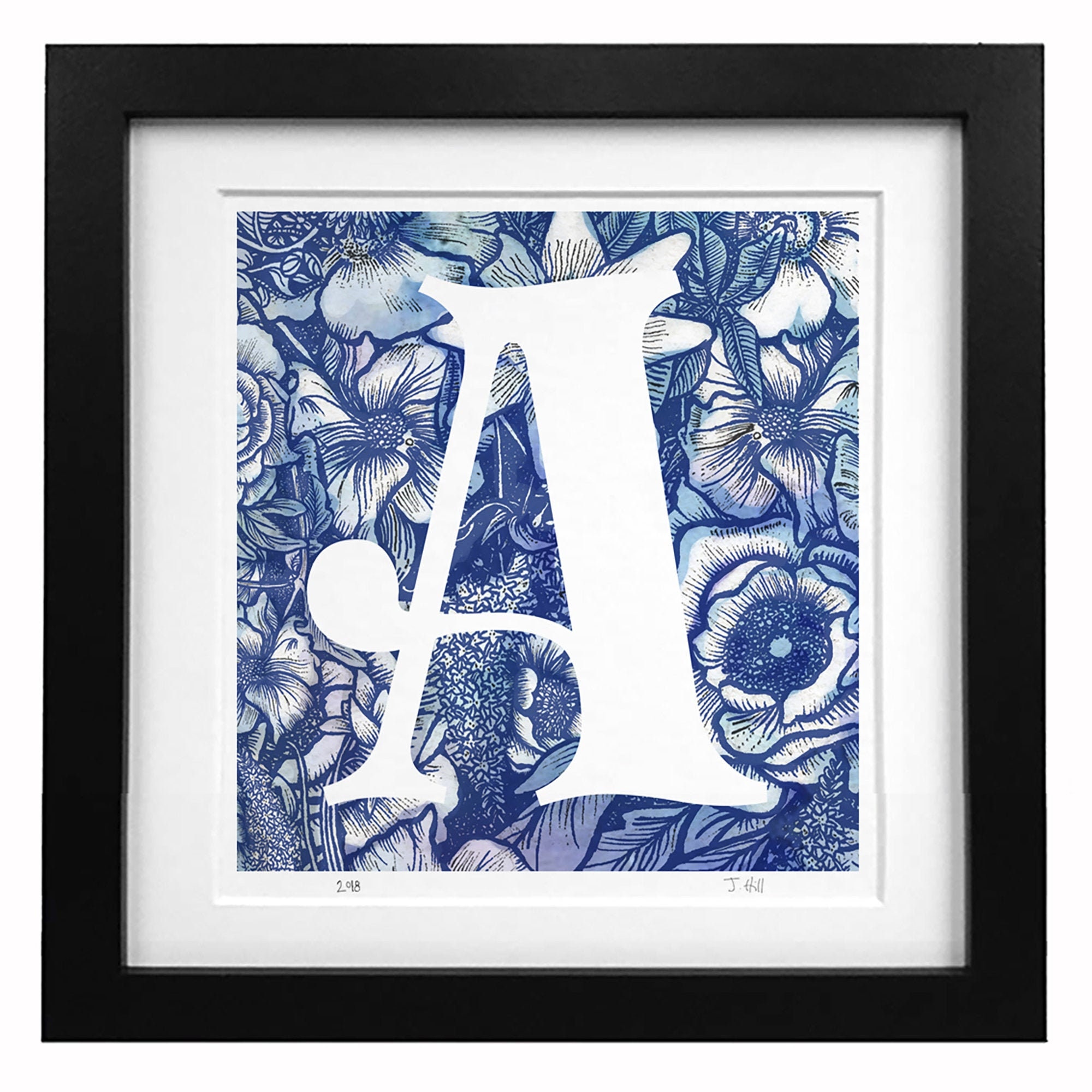 Initial Letter Wall Art Typography Print Personalised Wall - Etsy