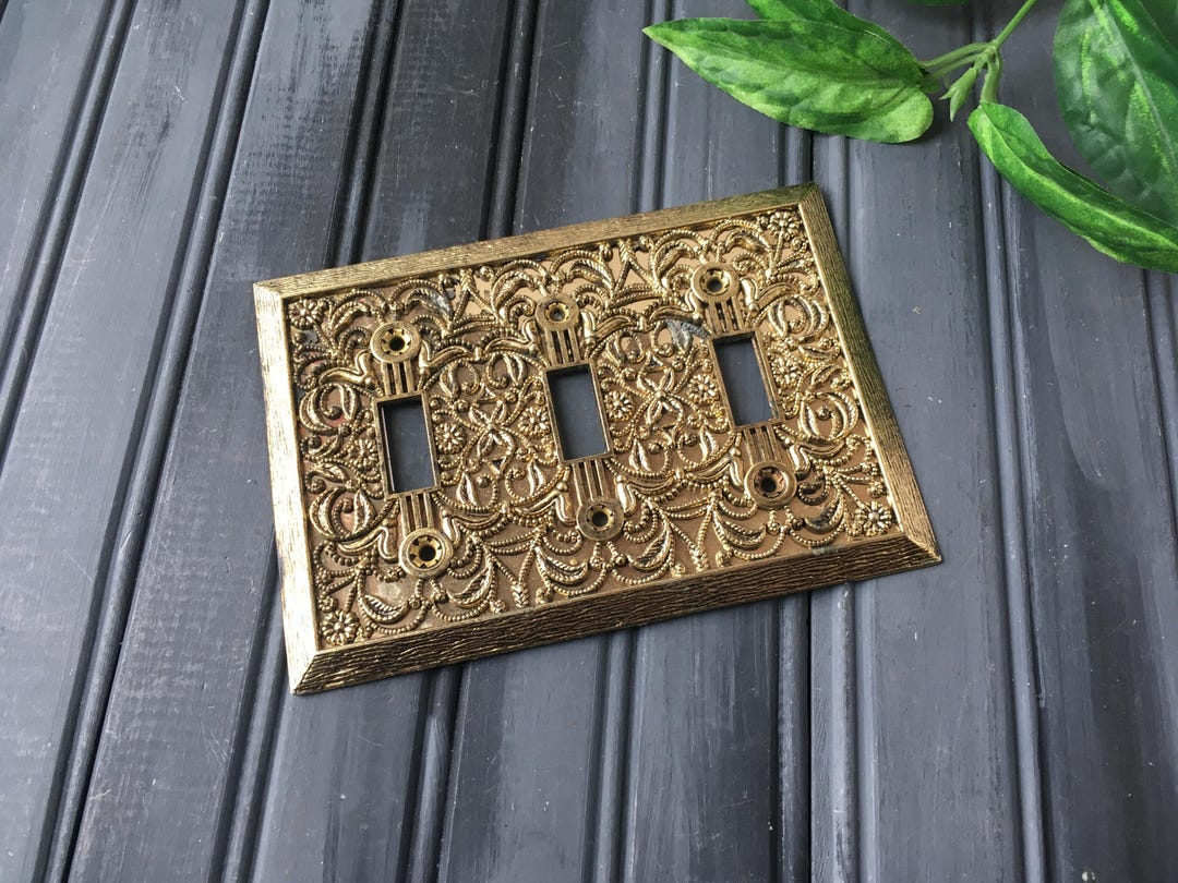 Triple Light Switch Cover / Vintage Light Switch Plate / Ornate ...