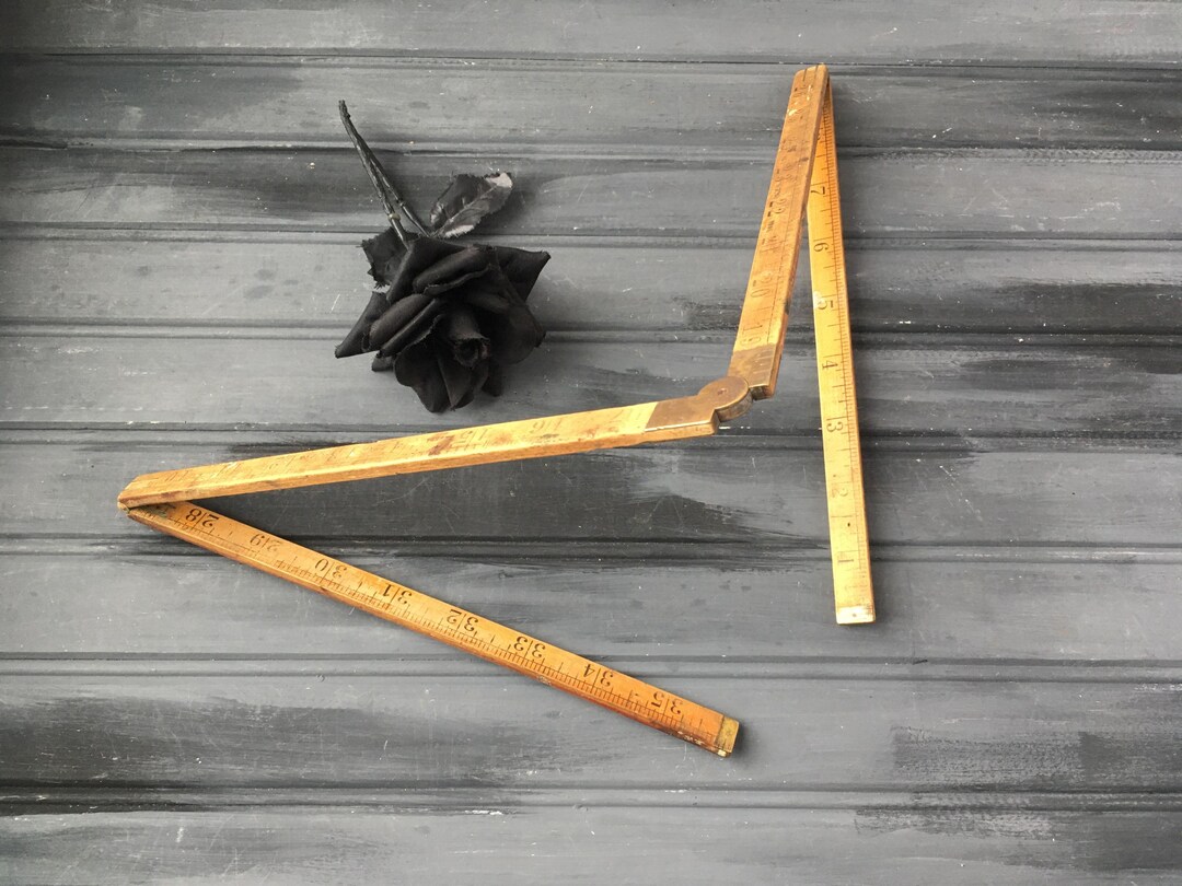 Lufkin Extension Ruler / Brass and Wood Ruler / Vintage Ruler / Vintage ...