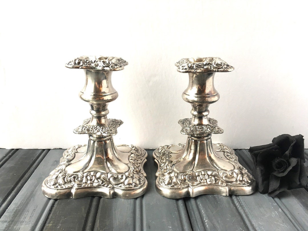 Silver Candle Holders / Set of Candle Holders / Ornate Silver ...