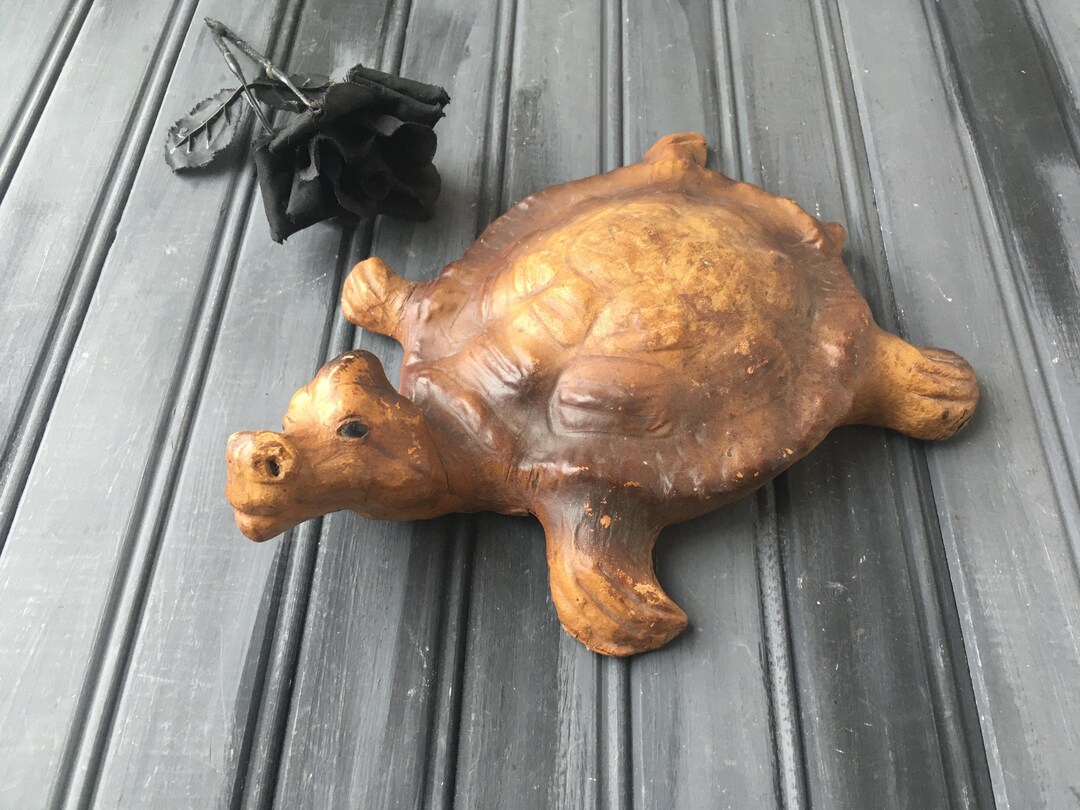 Leather Turtle Figure / Turtle Statue / Collectable Turtle / Leather ...