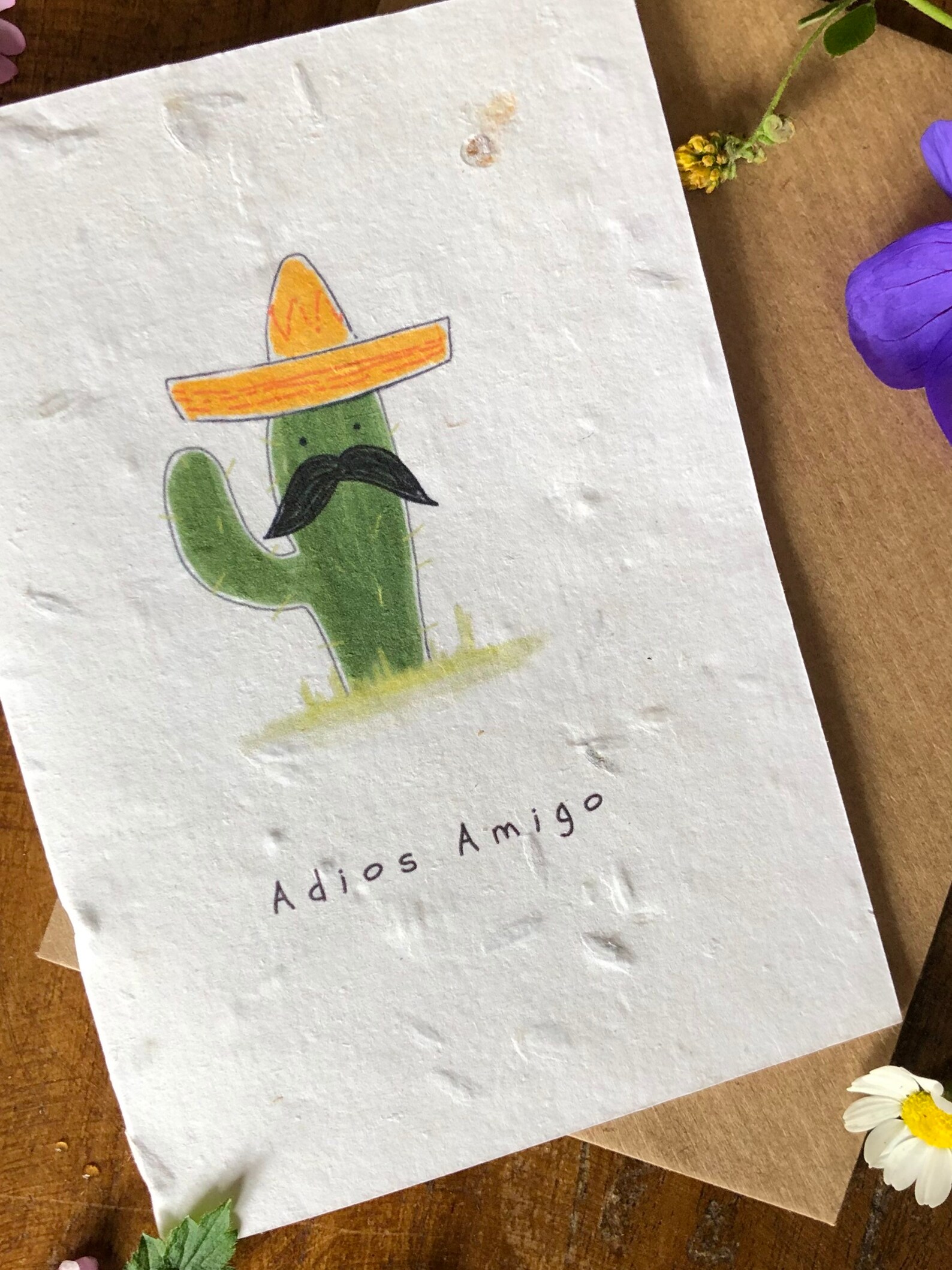 Adios Amigo Goodbye Card Made From Plantable Seed Paper - Etsy