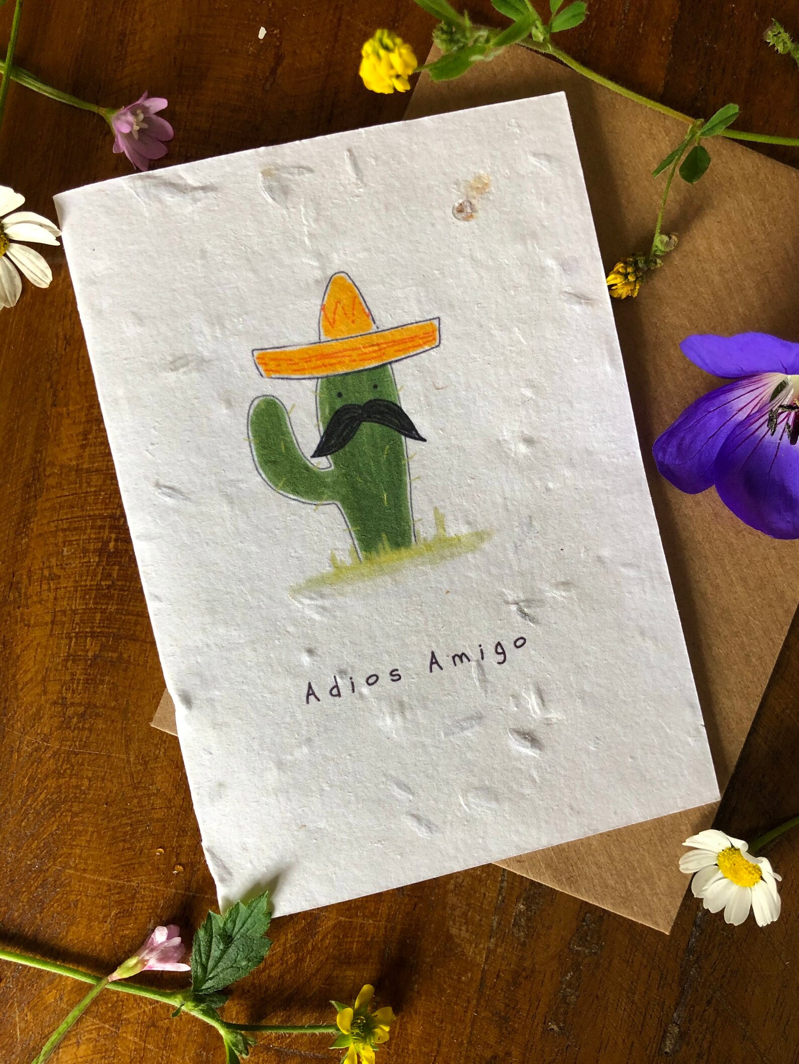 Adios Amigo Goodbye Card Made From Plantable Seed Paper - Etsy