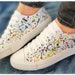 Colorful Splash Sneakers, Hand-painted Shoes, Splash Shoes, Hand ...