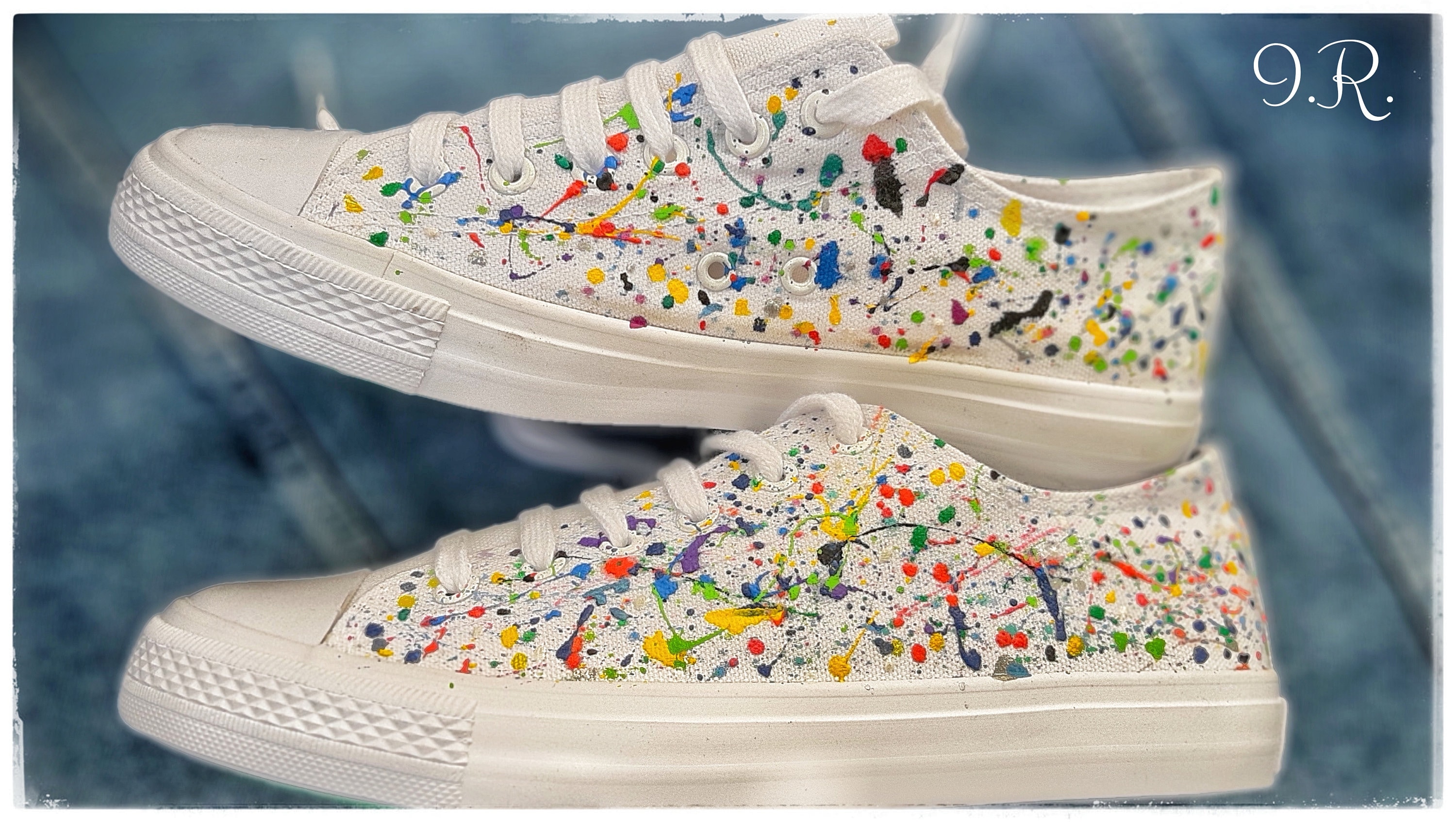 Colorful Splash Sneakers, Hand-painted Shoes, Splash Shoes, Hand ...