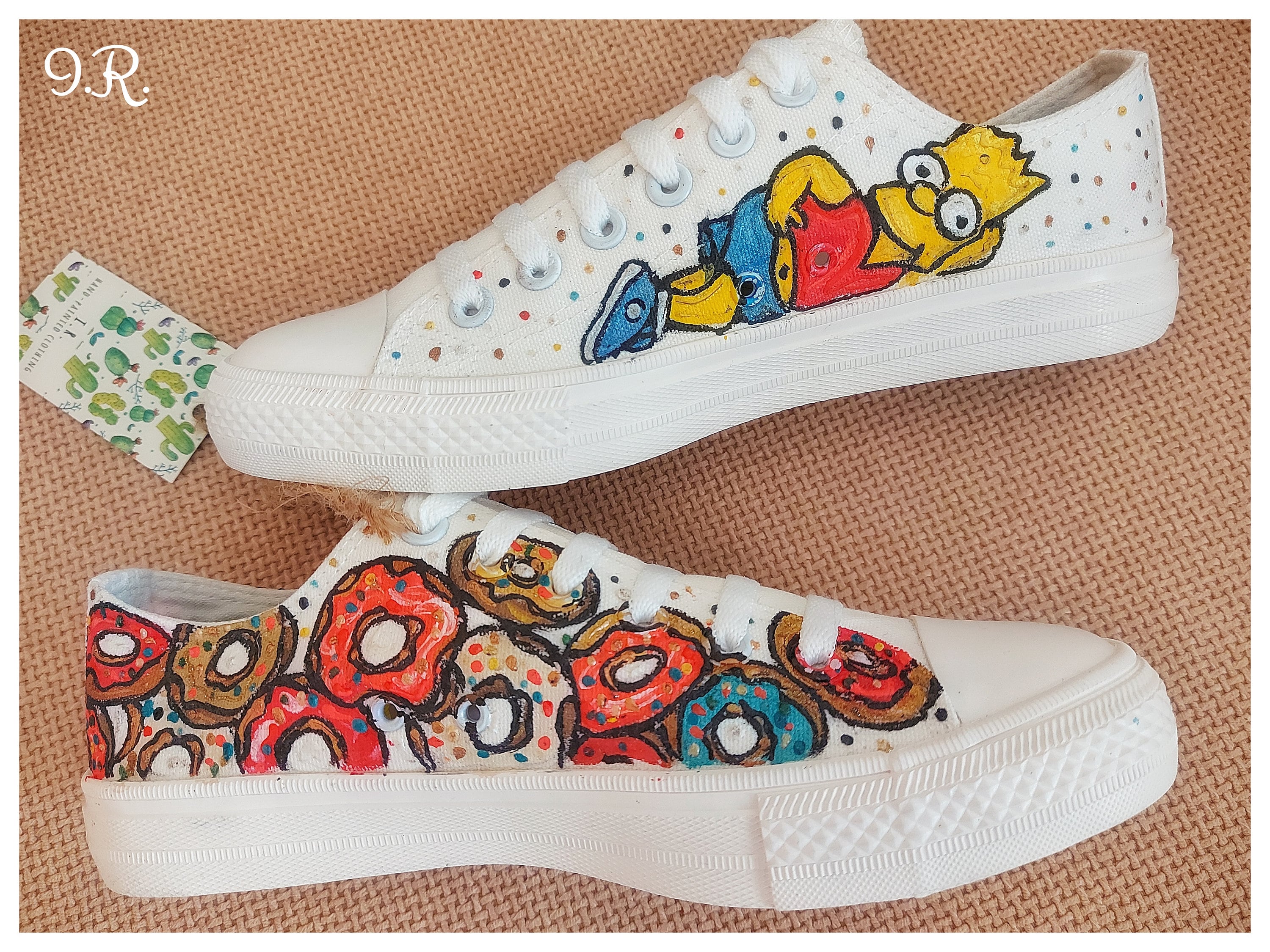 The Simpsons Sneakers, Hand-painted Shoes, the Simpsons Shoes, Hand ...