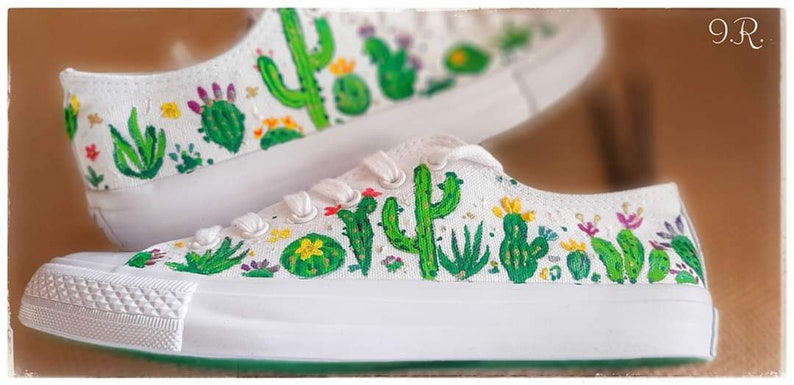 Cacti Sneakers, Hand-painted Shoes, Cacti Shoes, Hand-painted Sneakers ...