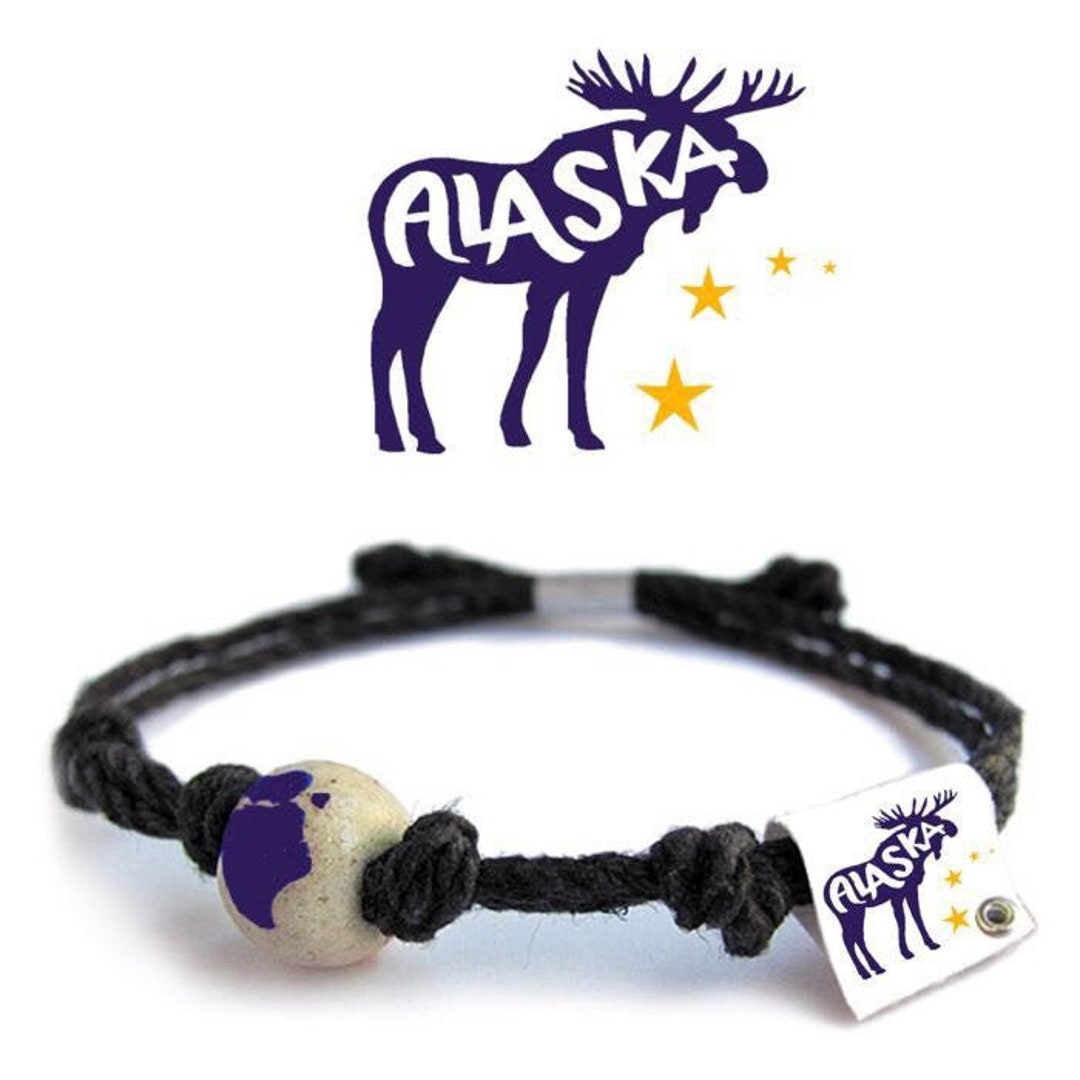 Alaska Moose Earth Bead Bracelet: Vegan Hemp Boho Jewelry - Etsy