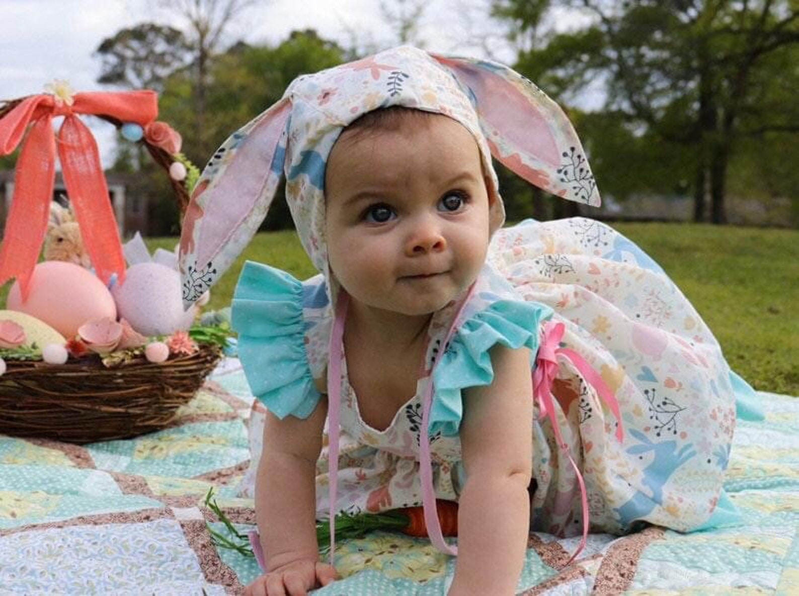 Easter Bonnet Girls Baby rabbit hat Bunny Bonnet Baby Easter | Etsy
