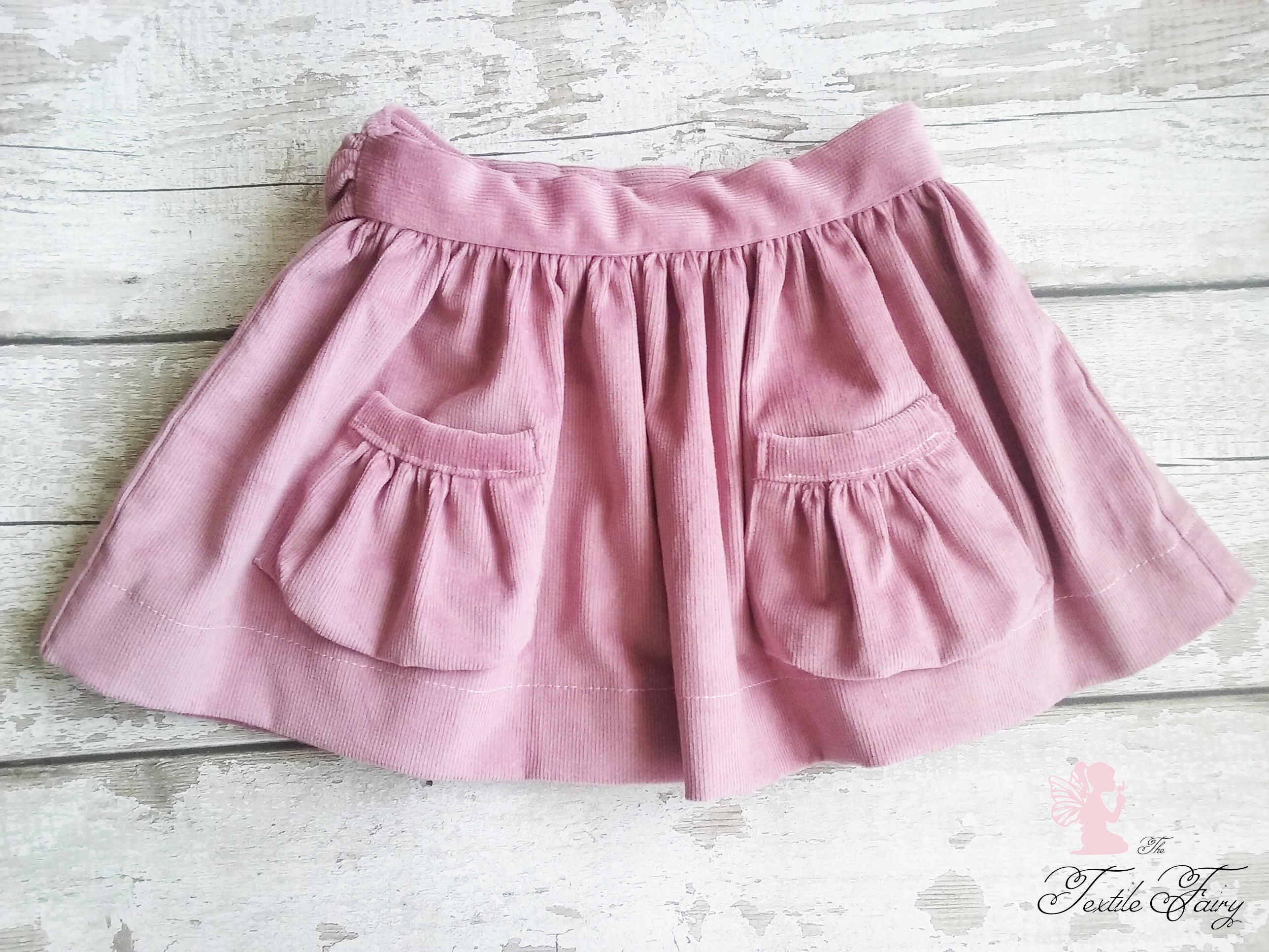 Pink Corduroy Skirt Girls Skirt With Pockets Pink Skirt Etsy