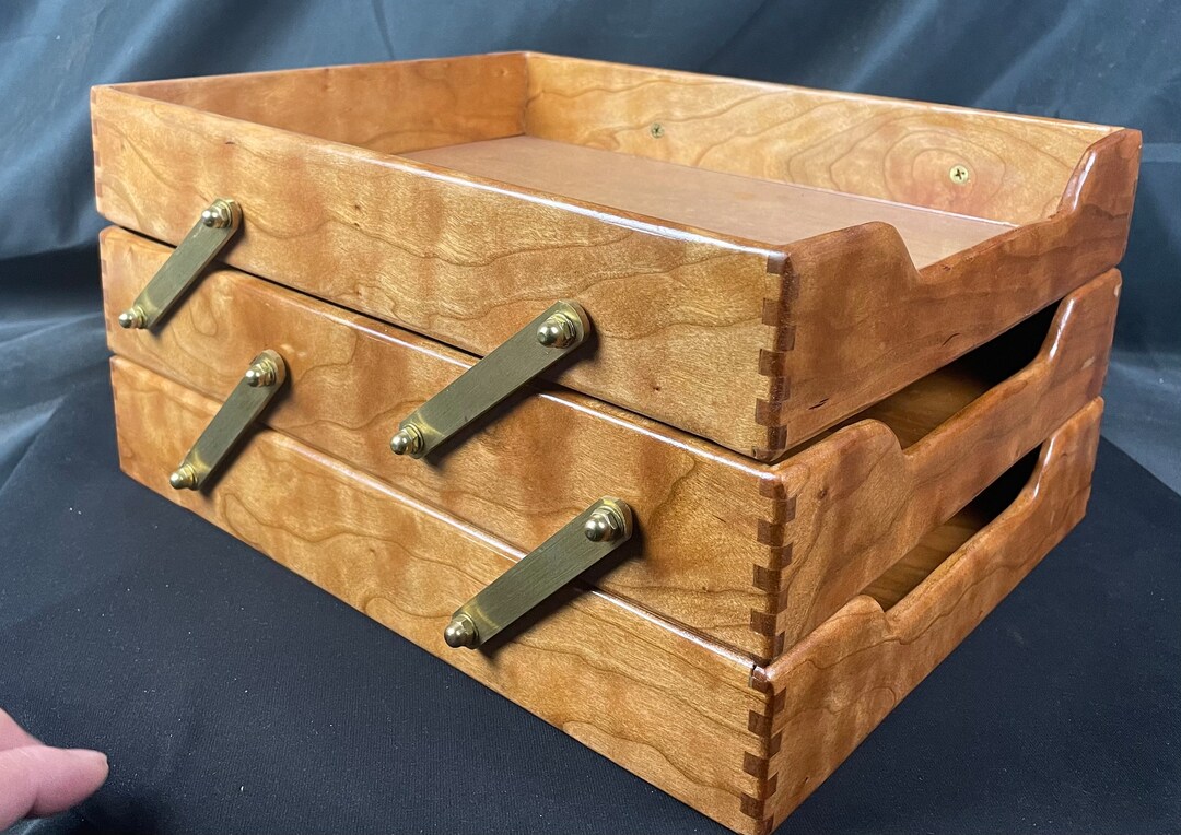 3 Tier Retractable Trays Cherry Wood 12 X 10 X 6 3/8 261-922 - Etsy