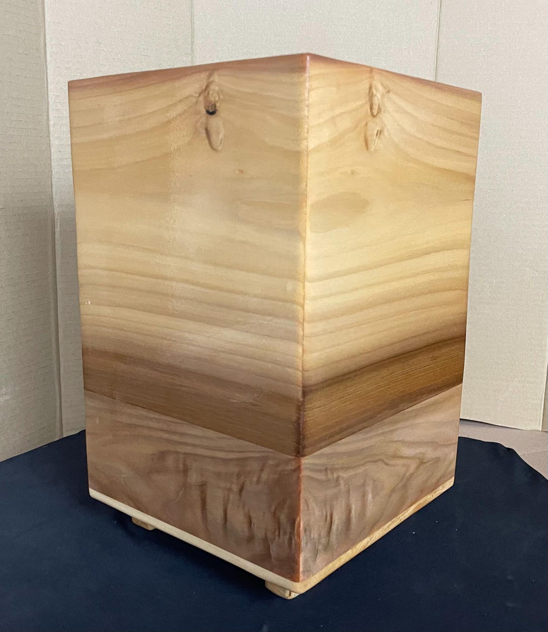 Trash Can-vase Storage Box Poplar Wood Curly Corner Functional Art - - Etsy