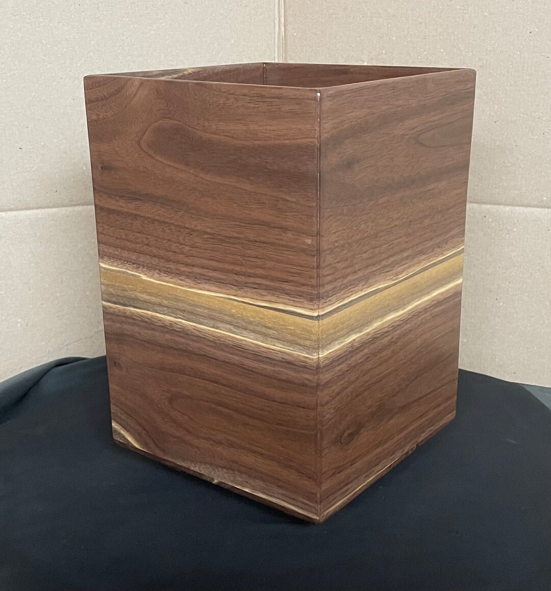 Trash Waste Garbage Bin Basket Can Select Walnut Hardwood - Etsy