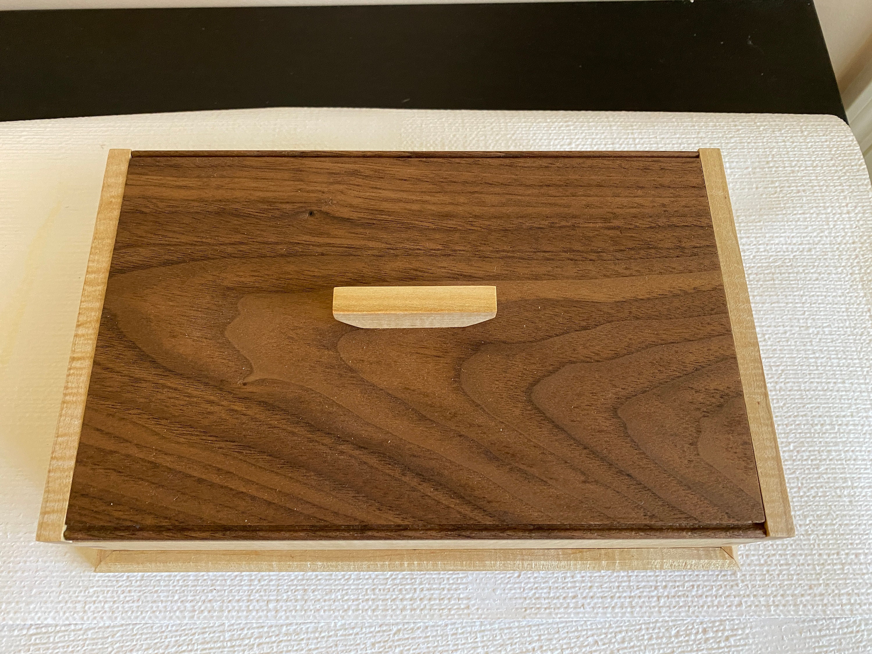 Keepsake Box Curly Maple With Black Walnut Top - Etsy