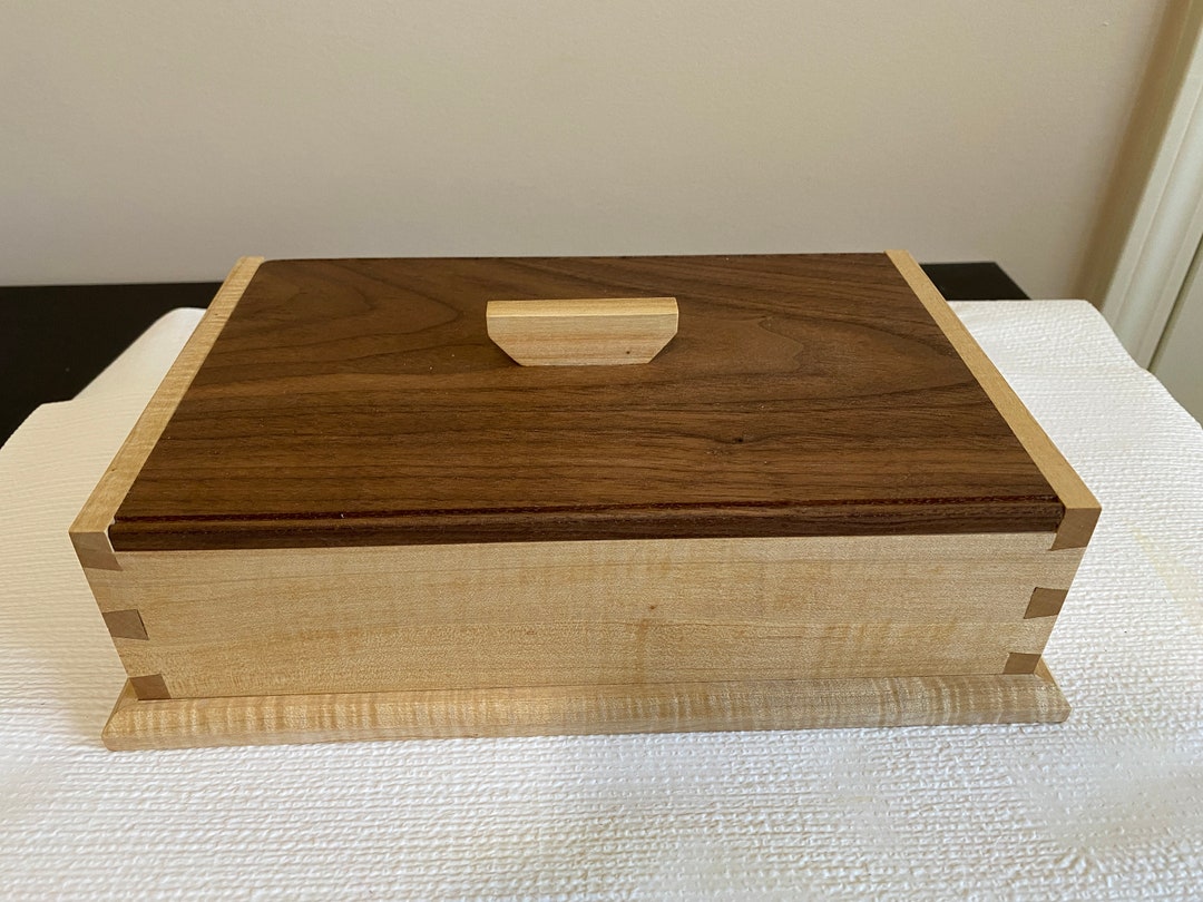 Keepsake Box - Curly Maple With Black Walnut Top - Etsy