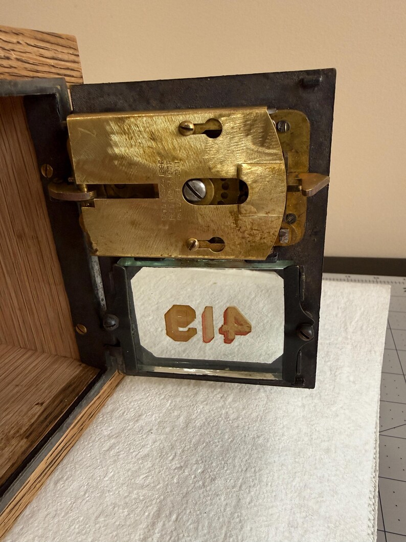 Eagle Lock Co. Post Office Door Bank, Dial and Pointer, 3 Patent Dates ...