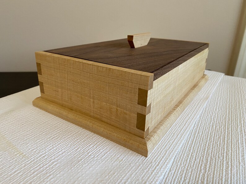 Keepsake Box - Curly Maple With Black Walnut Top - Etsy
