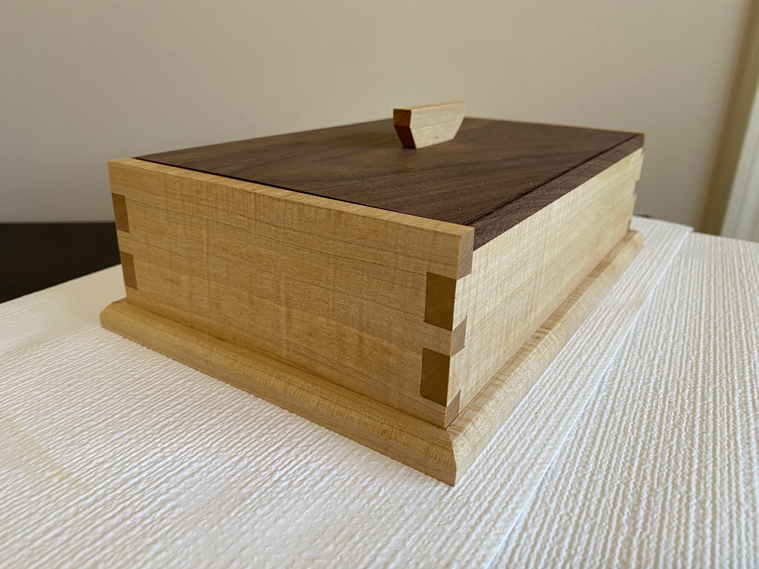 Keepsake Box Curly Maple With Black Walnut Top - Etsy