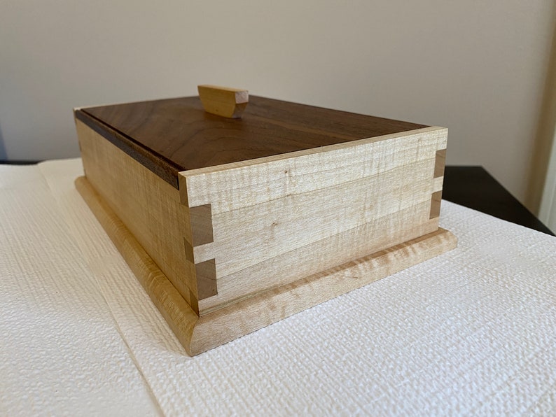 Keepsake Box - Curly Maple With Black Walnut Top - Etsy