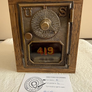 Eagle Lock Co. Post Office Door Bank, Dial and Pointer, 3 Patent Dates ...