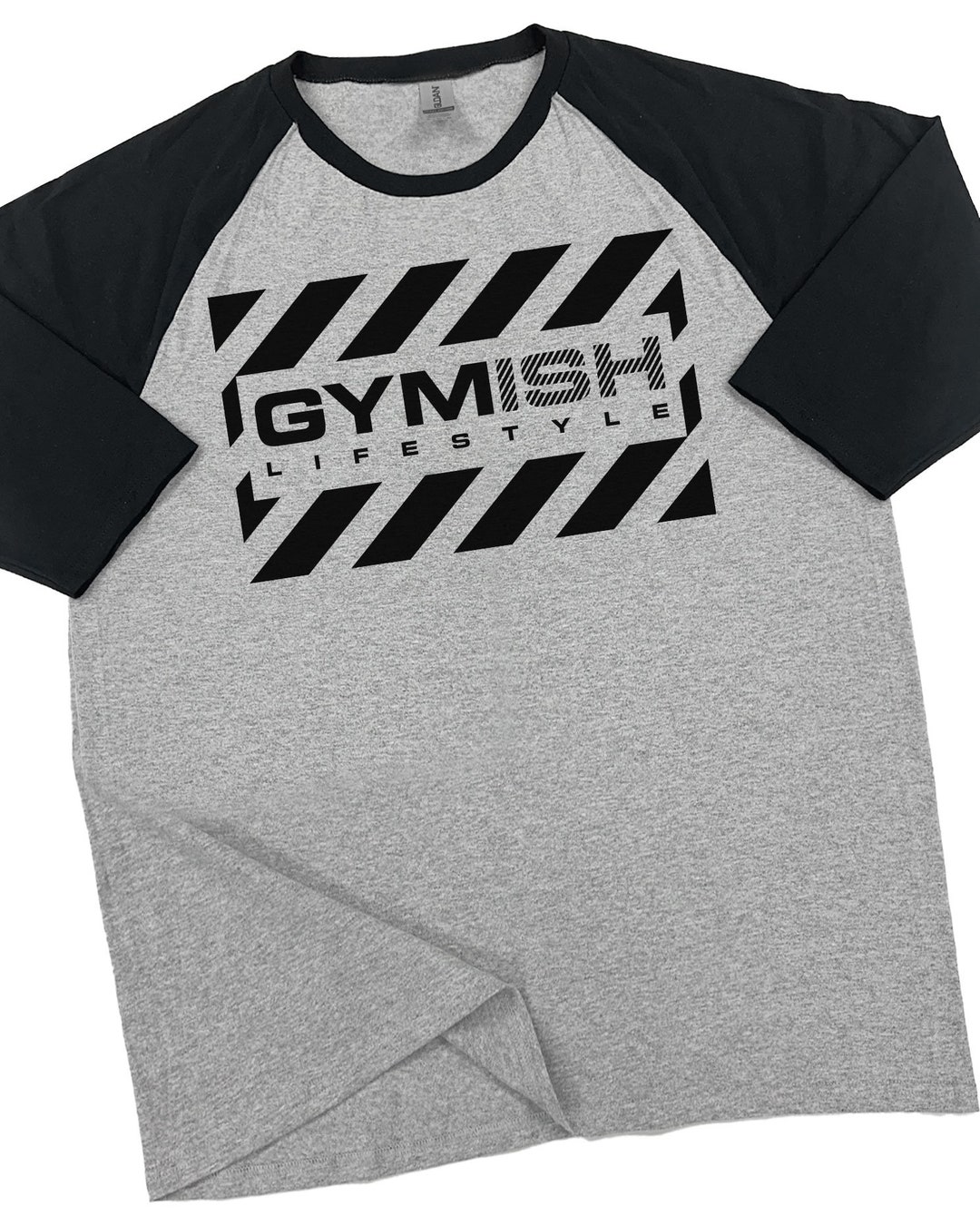 076. RAGLAN Gymish Lifestyle Funny Gym T-shirt for Men Motivational ...