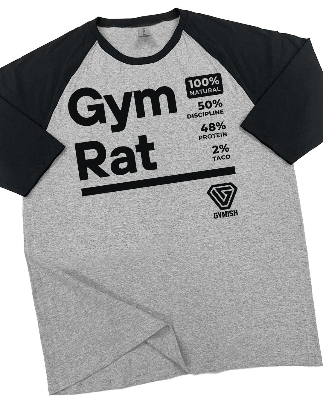 105. RAGLAN Gym Rat Funny Workout T-shirt for Men Motivational ...
