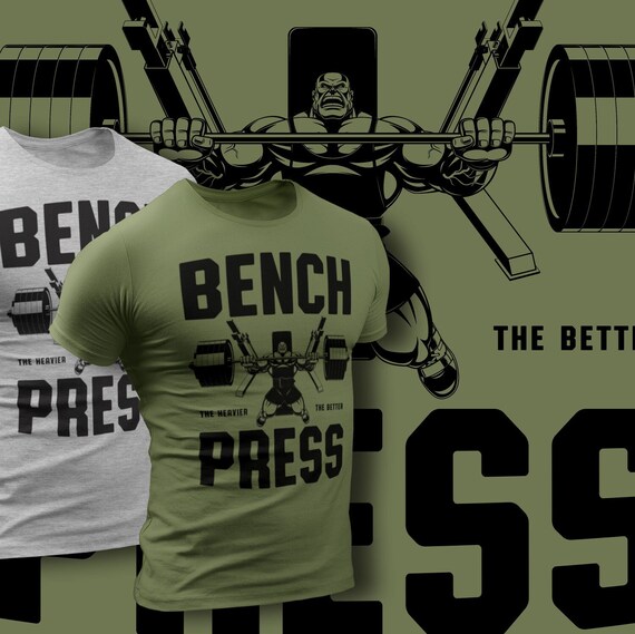 Bench Press Workout Crossfit T-shirt for Men Weightlifting | Etsy