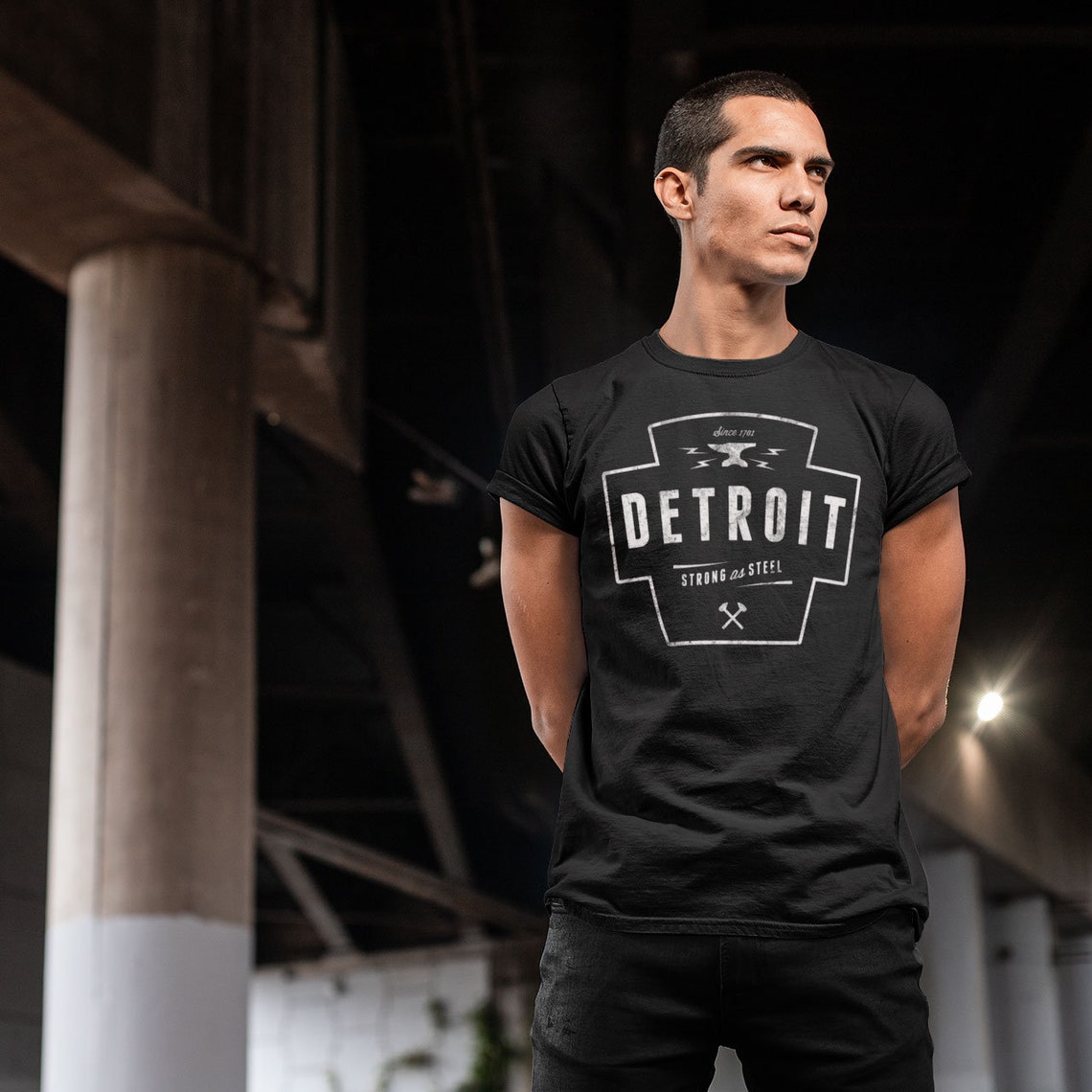 Detroit T-shirts: Detroit Strong as Steel T-shirt by Detroit - Etsy