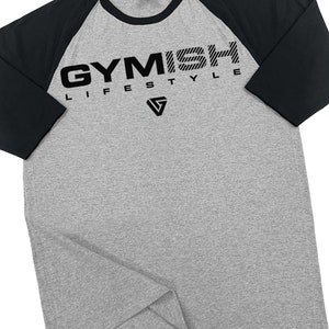 047. RAGLAN Gymish Lifestyle Logo Workout Gym T-shirt for Men - Etsy