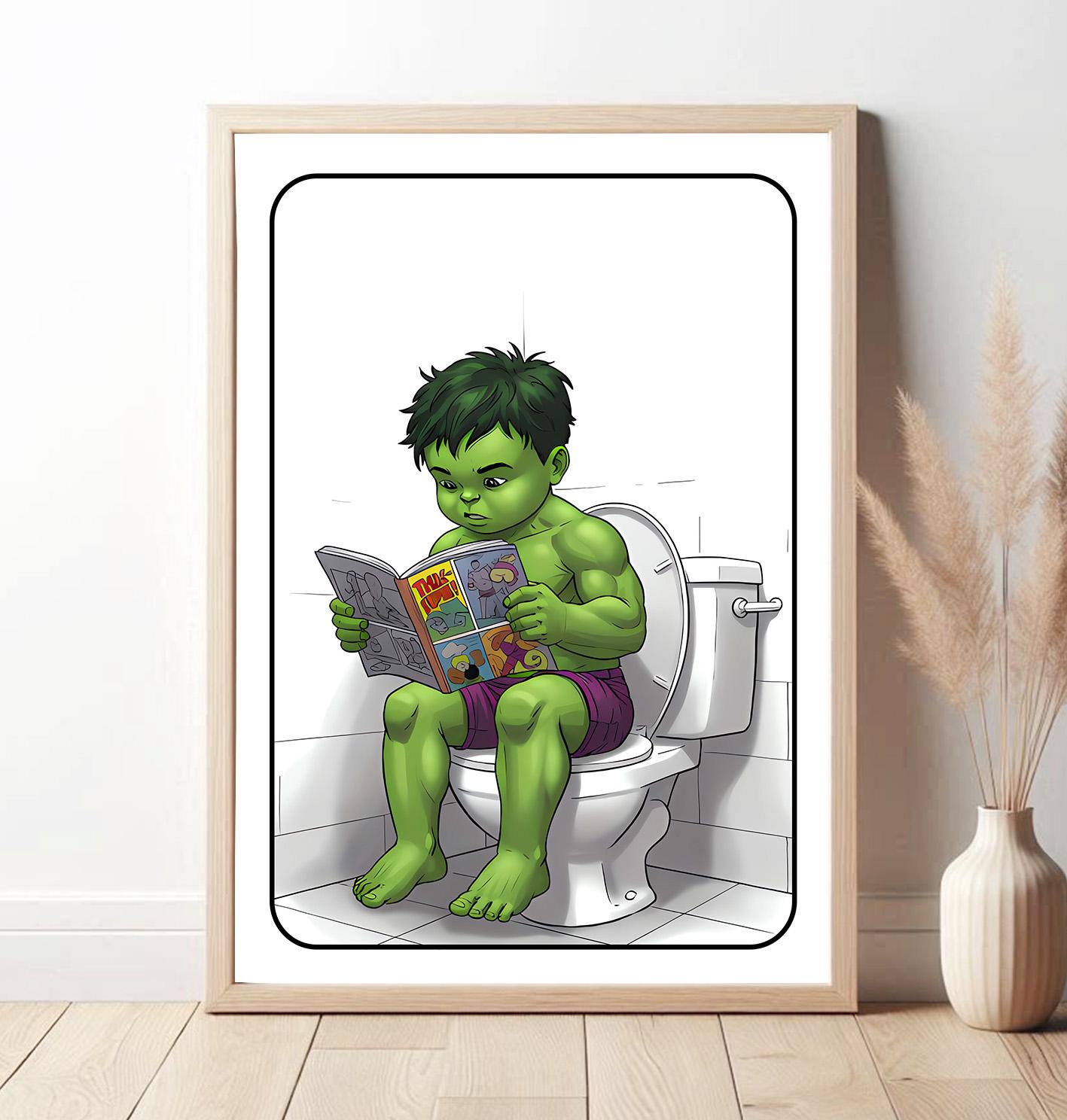 Superhero Kids Bathroom Sign Set | Funny Restroom Art | Set of 6 | NT ...
