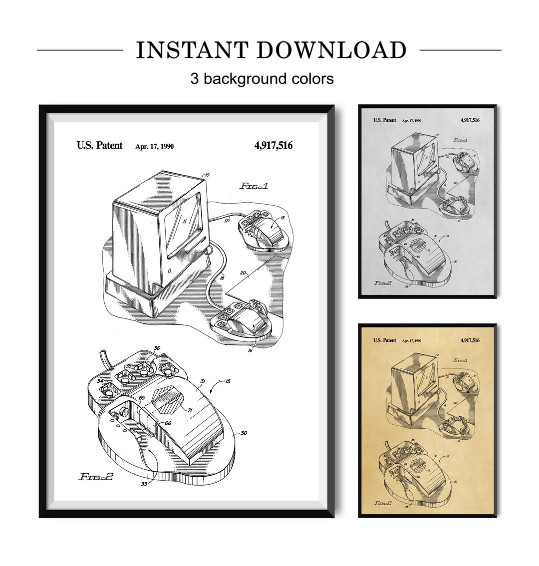 Computer Mouse Patent Print, Mouse Blueprint, Computer Art Poster - Etsy