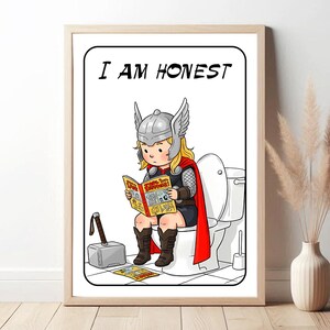 Superhero Kids Bathroom Sign Set | Funny Restroom Art | Set of 6 - Etsy