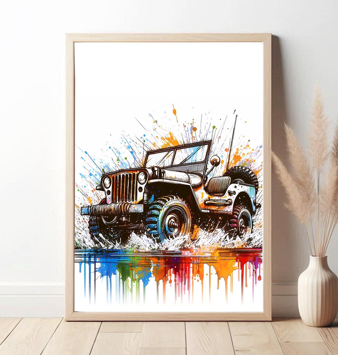 Vintage Off-road Print - Retro 4x4 Poster, Offroad Car Decor, Boys Room ...
