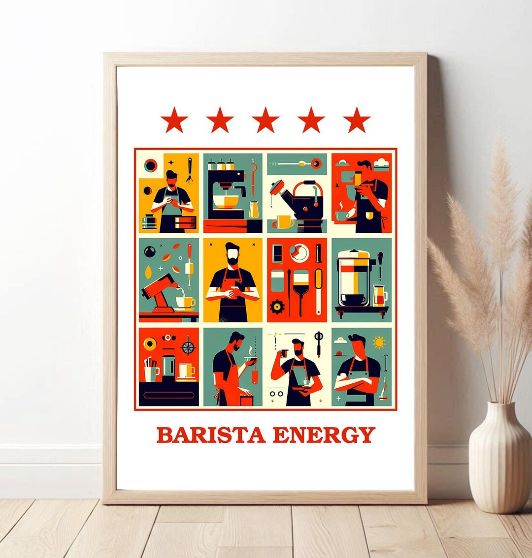Barista Rating Coffee Wall Art - Kitchen Decor Poster for Coffee Lovers ...
